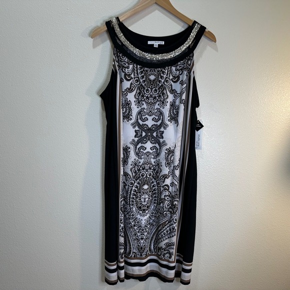 Studio One | Dresses | Studio One Womens Pxl Black White Paisley Print ...